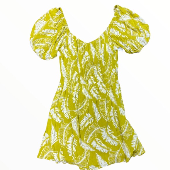 Sim & Sam | Dresses | Sim Sam Gold Leaf Palm Vacay Sundress With Back ...